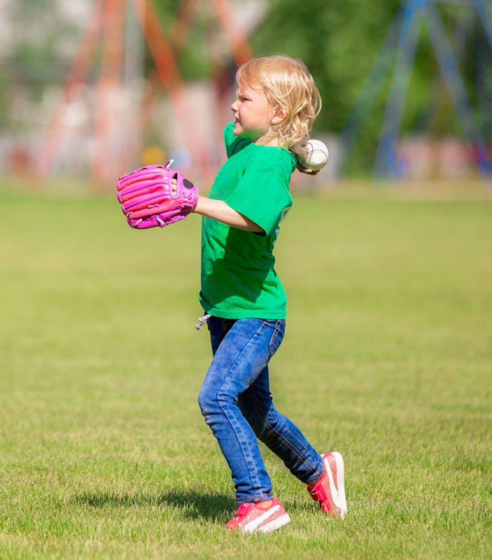 six year old throwing ball